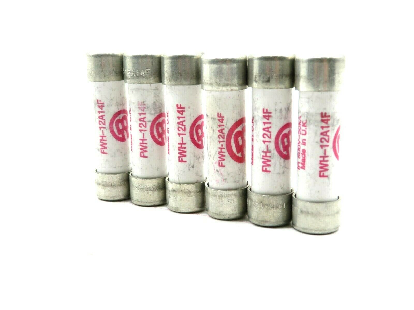 6 NEW BUSSMANN FWH-12A14F FUSE 12 AMP FWH12A14F - SB Industrial Supply ...