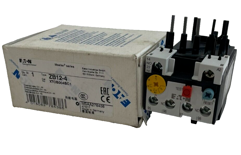 NEW EATON ZB12-4 OVERLOAD RELAY XTOB004BC1 ZB124 - SB Industrial Supply ...