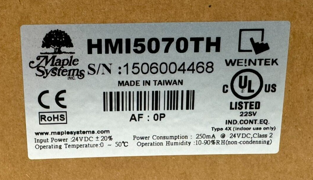 NEW MAPLE SYSTEMS HMI5070TH OPERATOR INTERFACE 7" - SB Industrial ...
