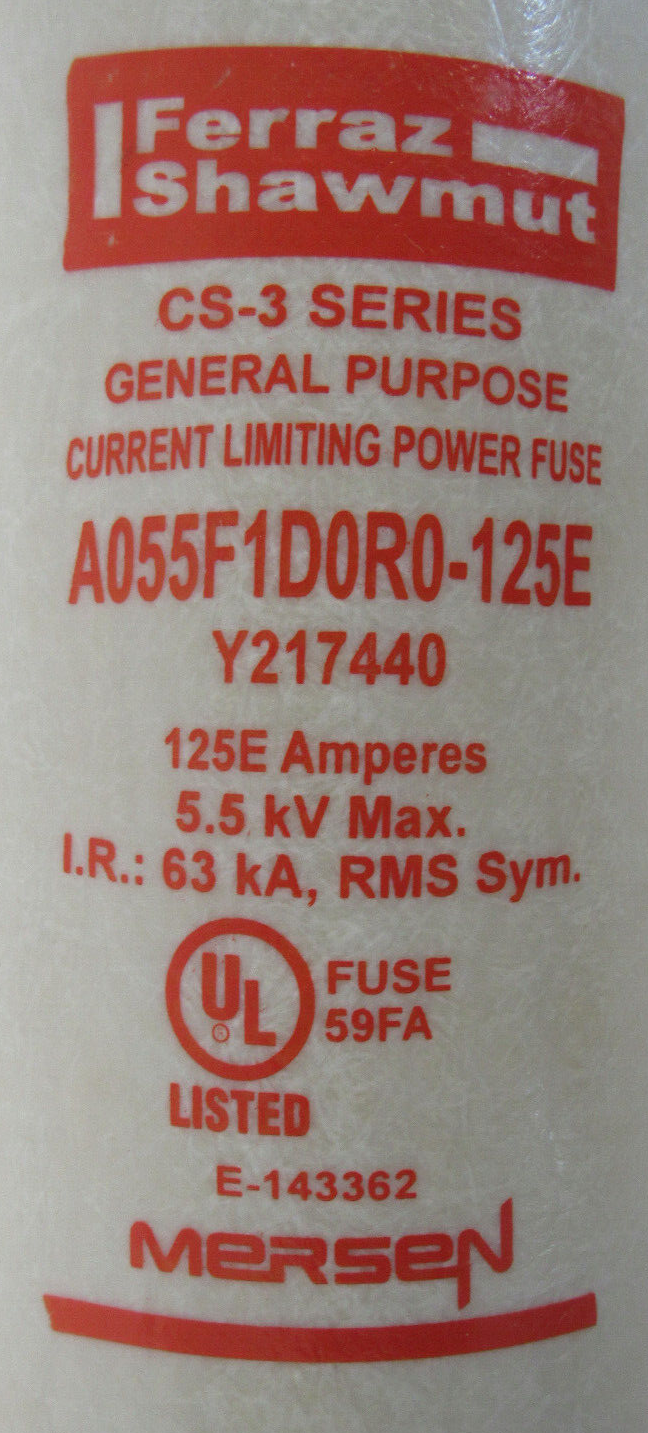 NEW MERSEN A055F1D0R0-125E FUSE A055F1D0R0125E CS-3 SERIES 125A - SB ...