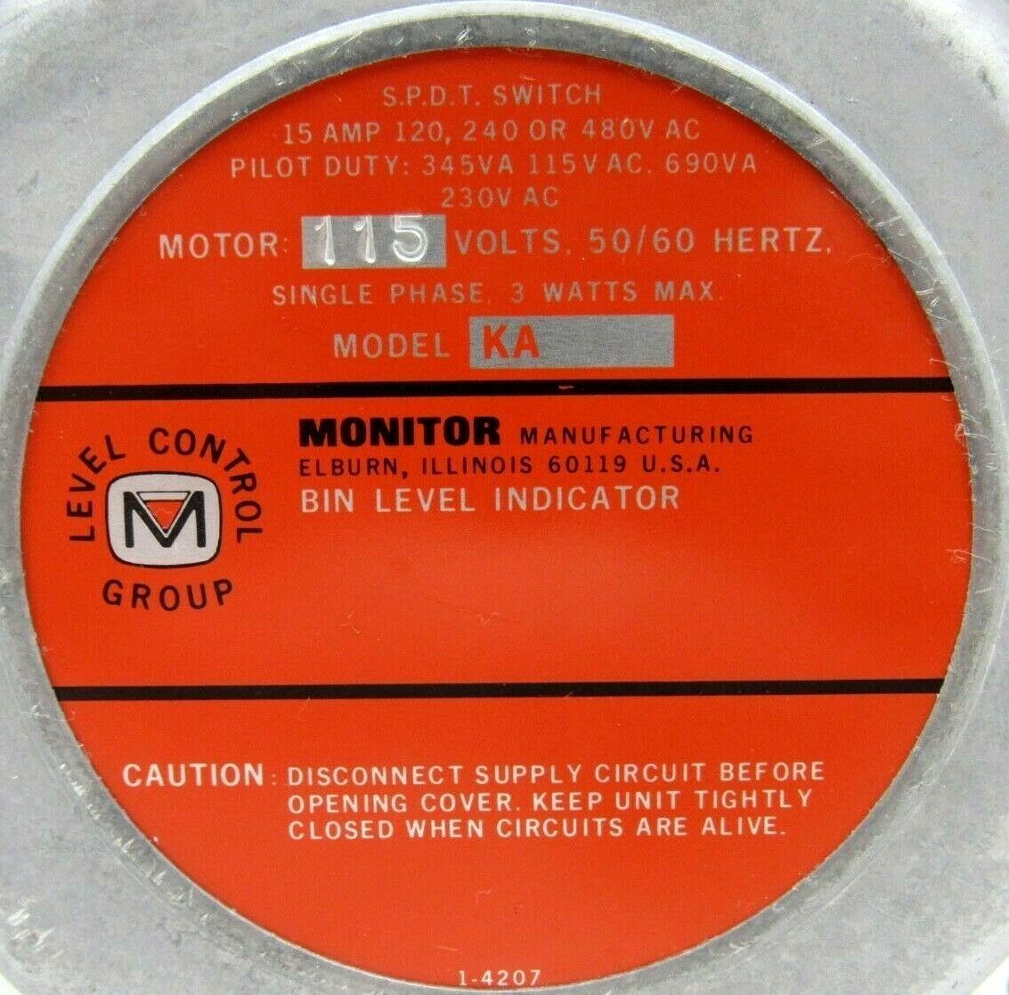 NEW MONITOR MANUFACTURING KA BIN LEVEL INDICATOR 115V - SB Industrial ...