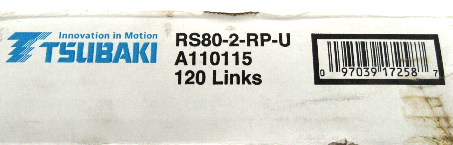 NEW TSUBAKI RS80-2-RP-U ROLLER CHAIN 10' RS802RPU - SB Industrial ...