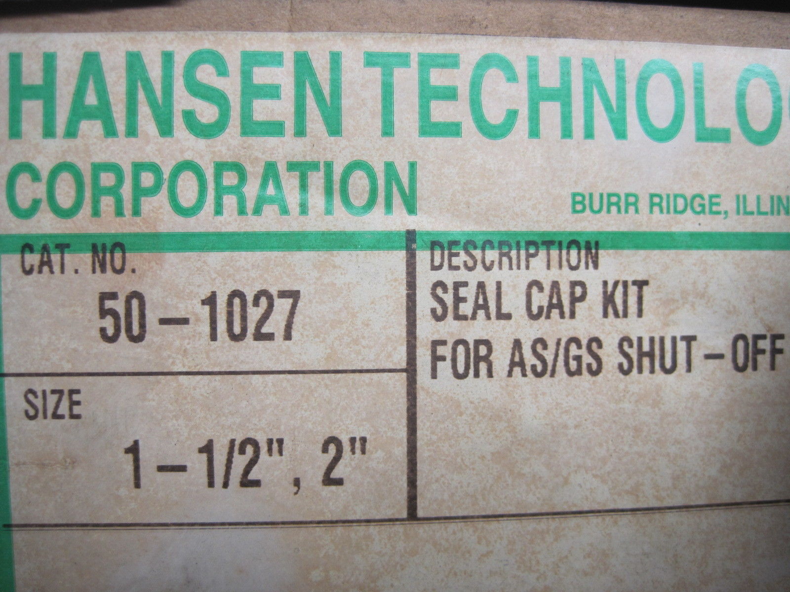 New Hansen Technologies 50-1027 Seal Cap Kit 501027 - SB Industrial ...