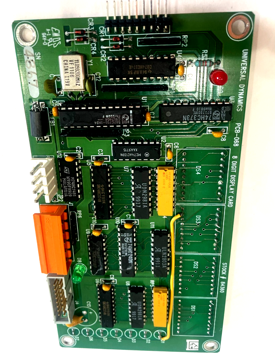 USED UNIVERSAL DYNAMICS PCB-068 CIRCUIT BOARD 84360 PCB068 - SB ...