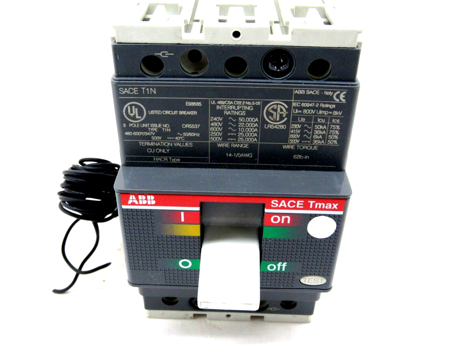 NEW ABB SACE TMAX T1 N 100 CIRCUIT BREAKER SACE TIN - SB Industrial ...