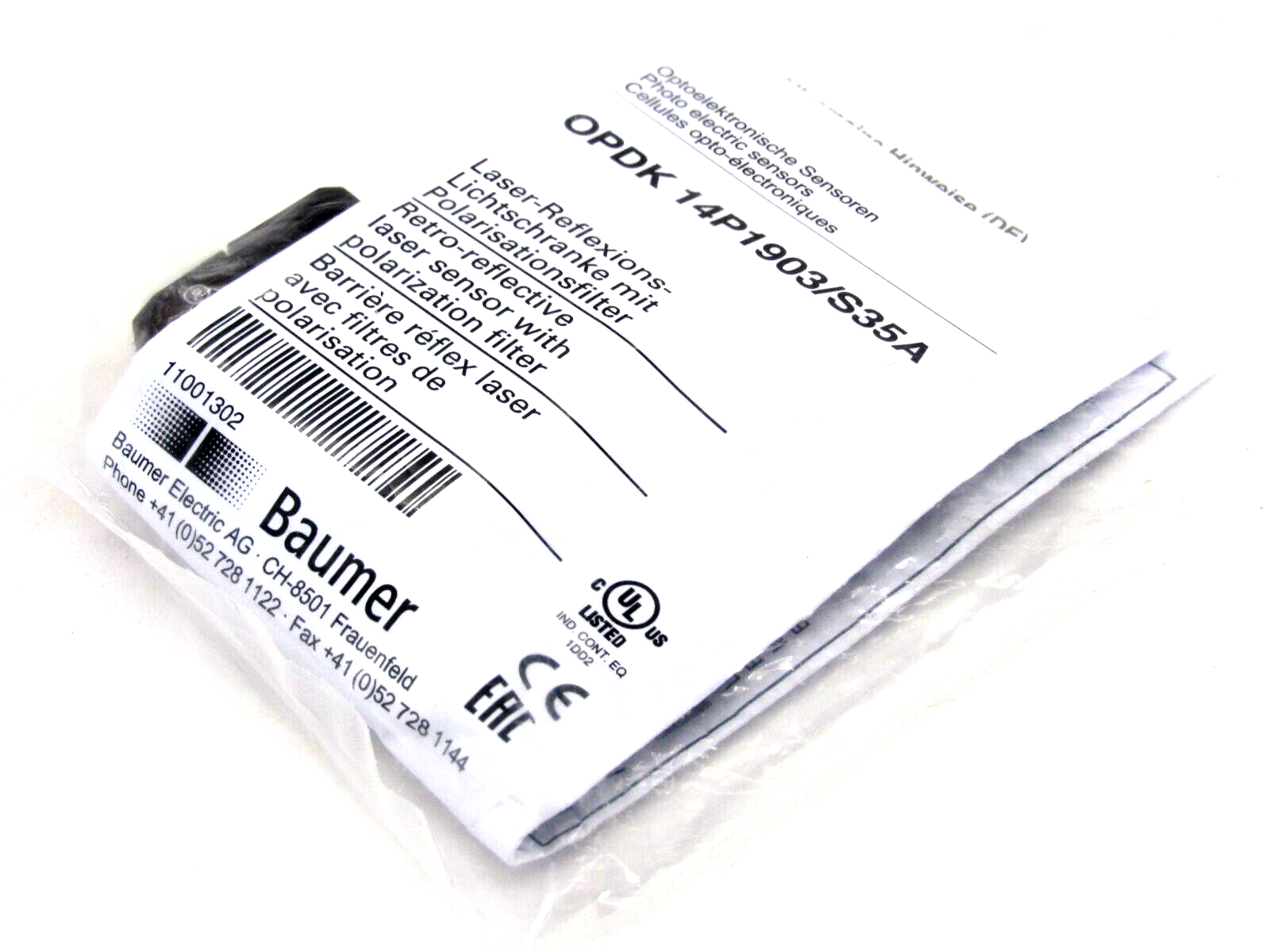 NEW BAUMER OPDK14P1903/S35A PHOTOELECTRIC SENSOR - SB Industrial Supply ...