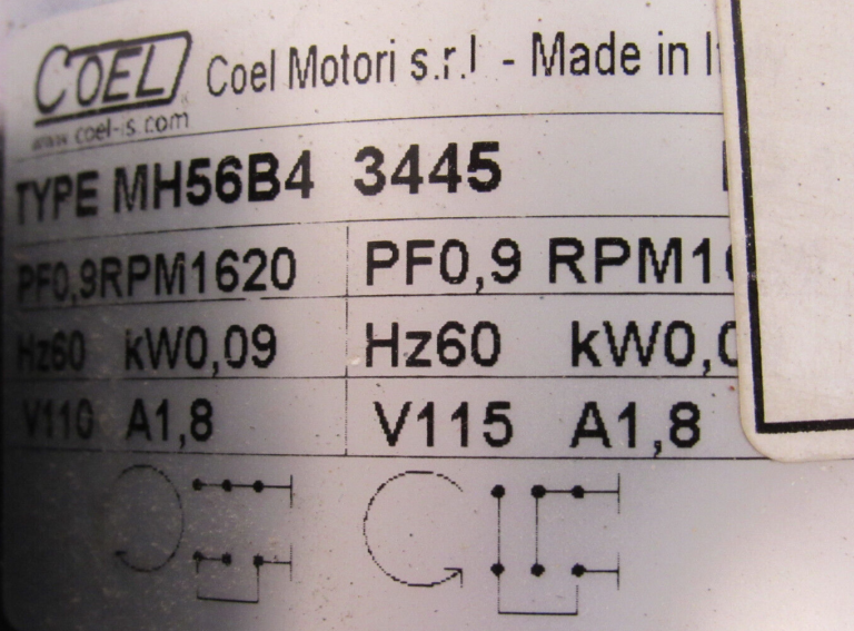 NEW COEL MH56B4 MOTOR 115V - SB Industrial Supply, Inc.