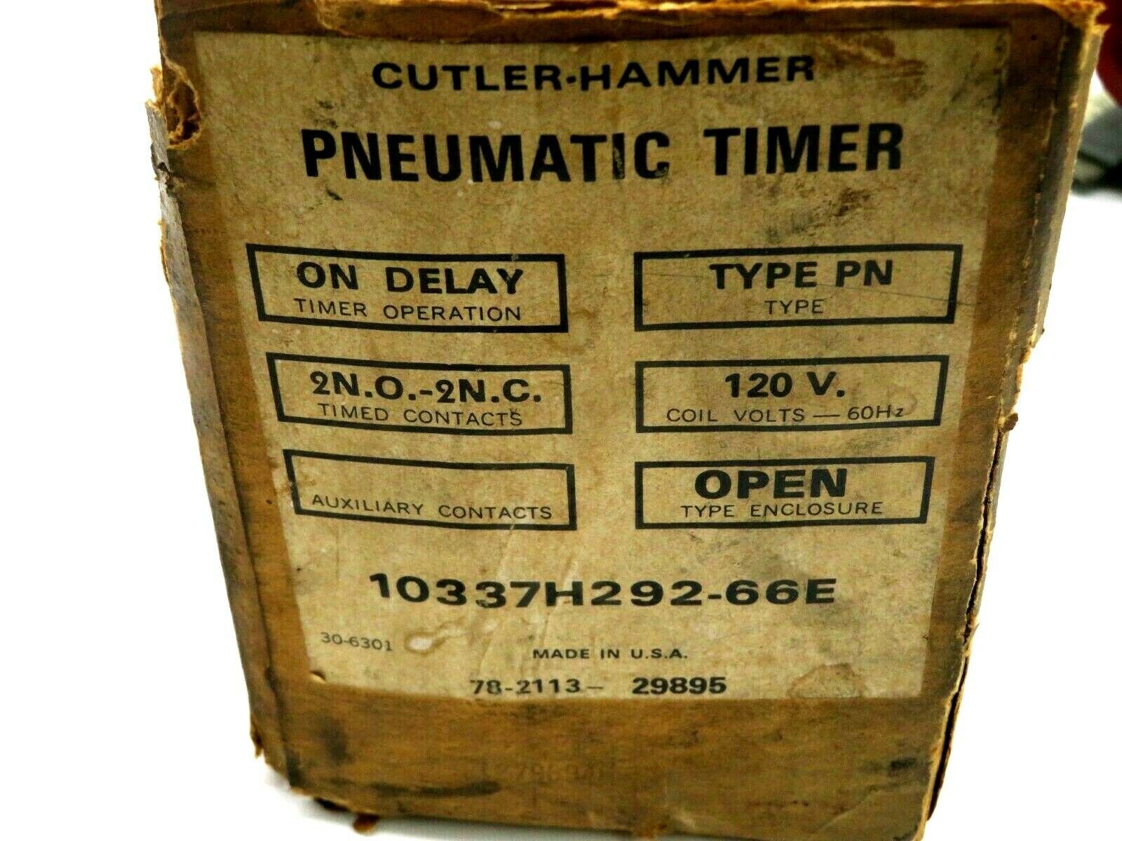 NEW CUTLER HAMMER 10337H292-66E PNEUMATIC TIMER 10337H292B 10337H29266E ...
