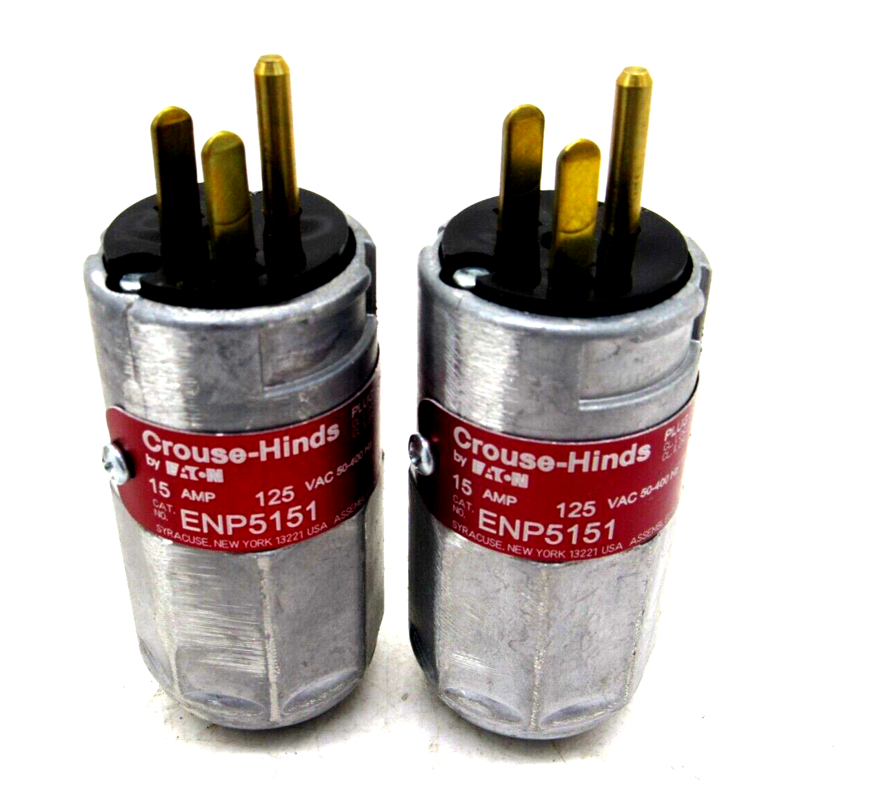 NEW LOT OF 2 CROUSE-HINDS ENP5151 EXPLOSION PROOF PLUG 15AMP 125VAC ...