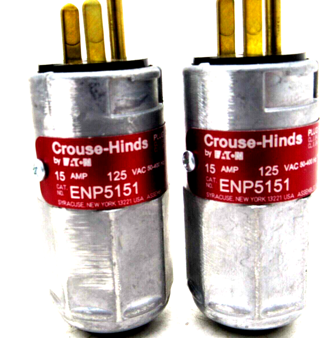 NEW LOT OF 2 CROUSE-HINDS ENP5151 EXPLOSION PROOF PLUG 15AMP 125VAC ...