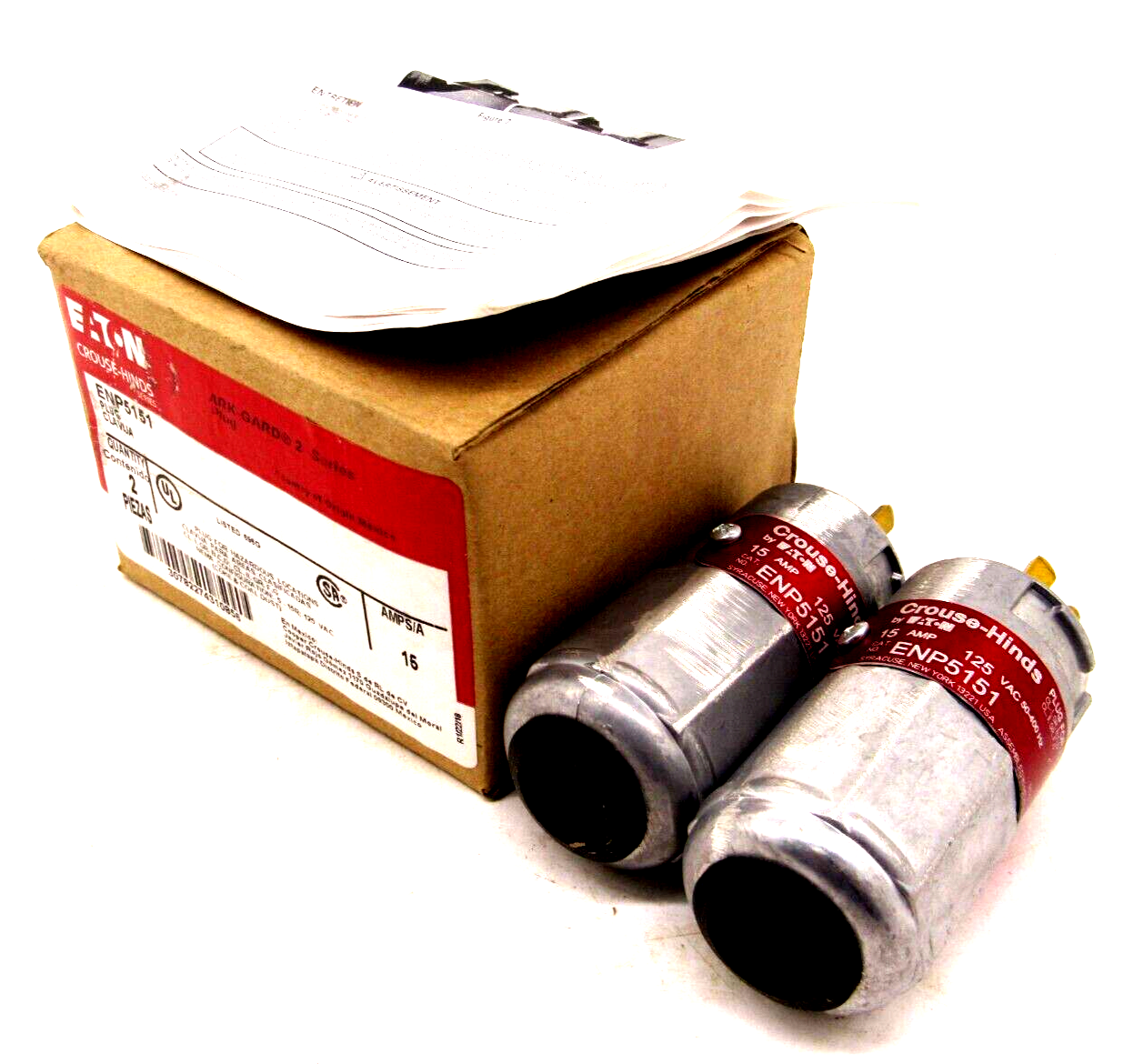 NEW LOT OF 2 CROUSE-HINDS ENP5151 EXPLOSION PROOF PLUG 15AMP 125VAC ...