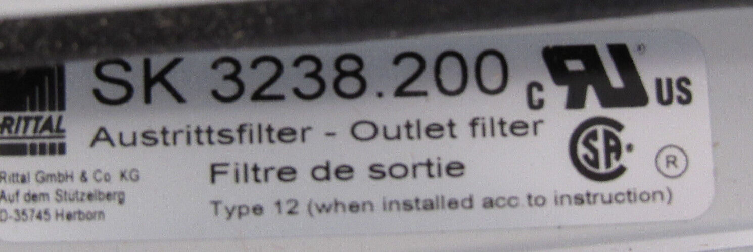 NEW RITTAL SK 3238-200 OUTLET FILTER 102129 SK3238200 - SB Industrial ...