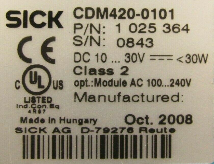 NEW SICK CDM420-0101 CONNECTION BOX CDM4200101 1-025-364 - SB ...