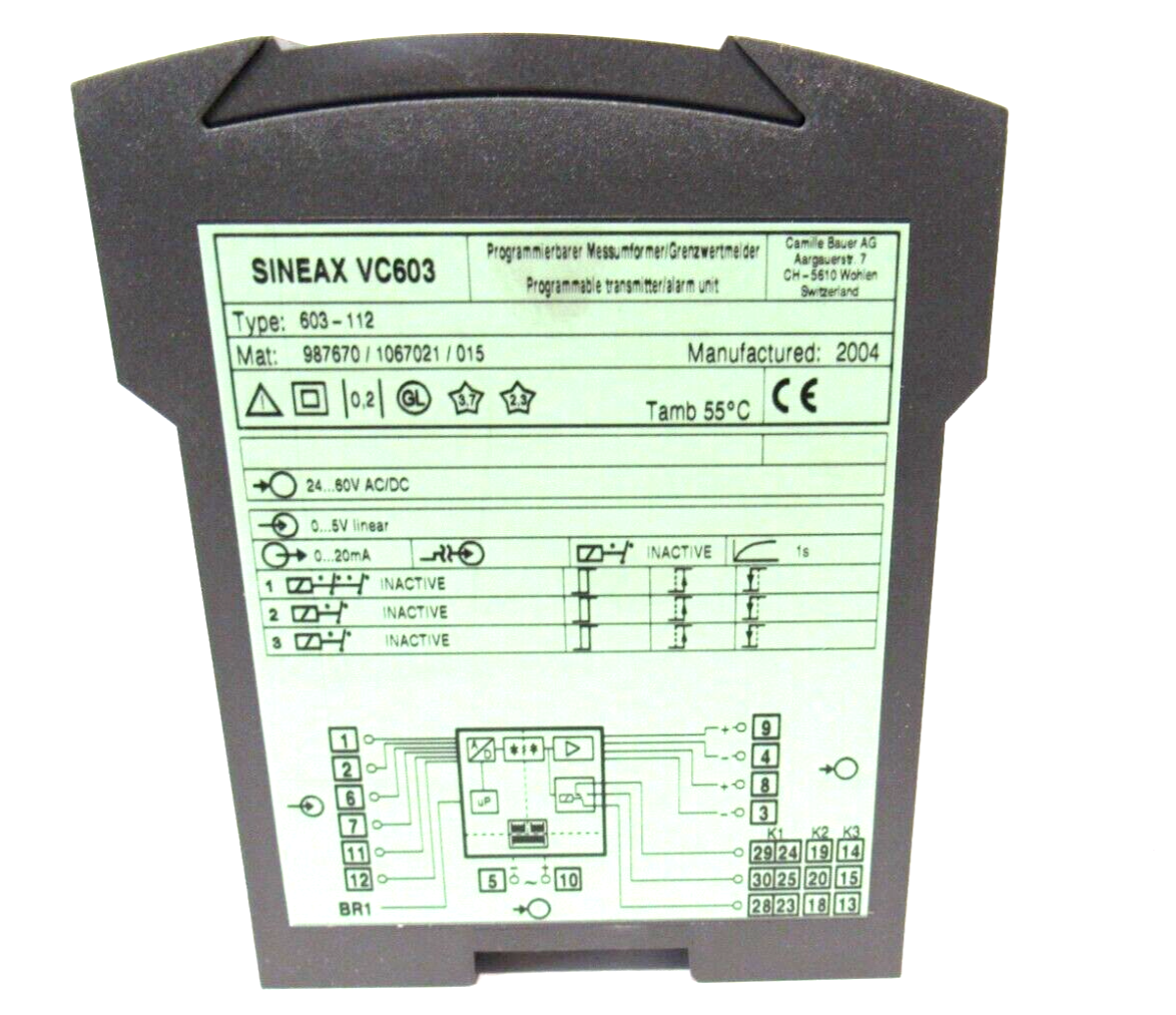 NEW SINEAX VC603 603-112 TRANSMITTER / ALARM UNIT 603112 - SB ...