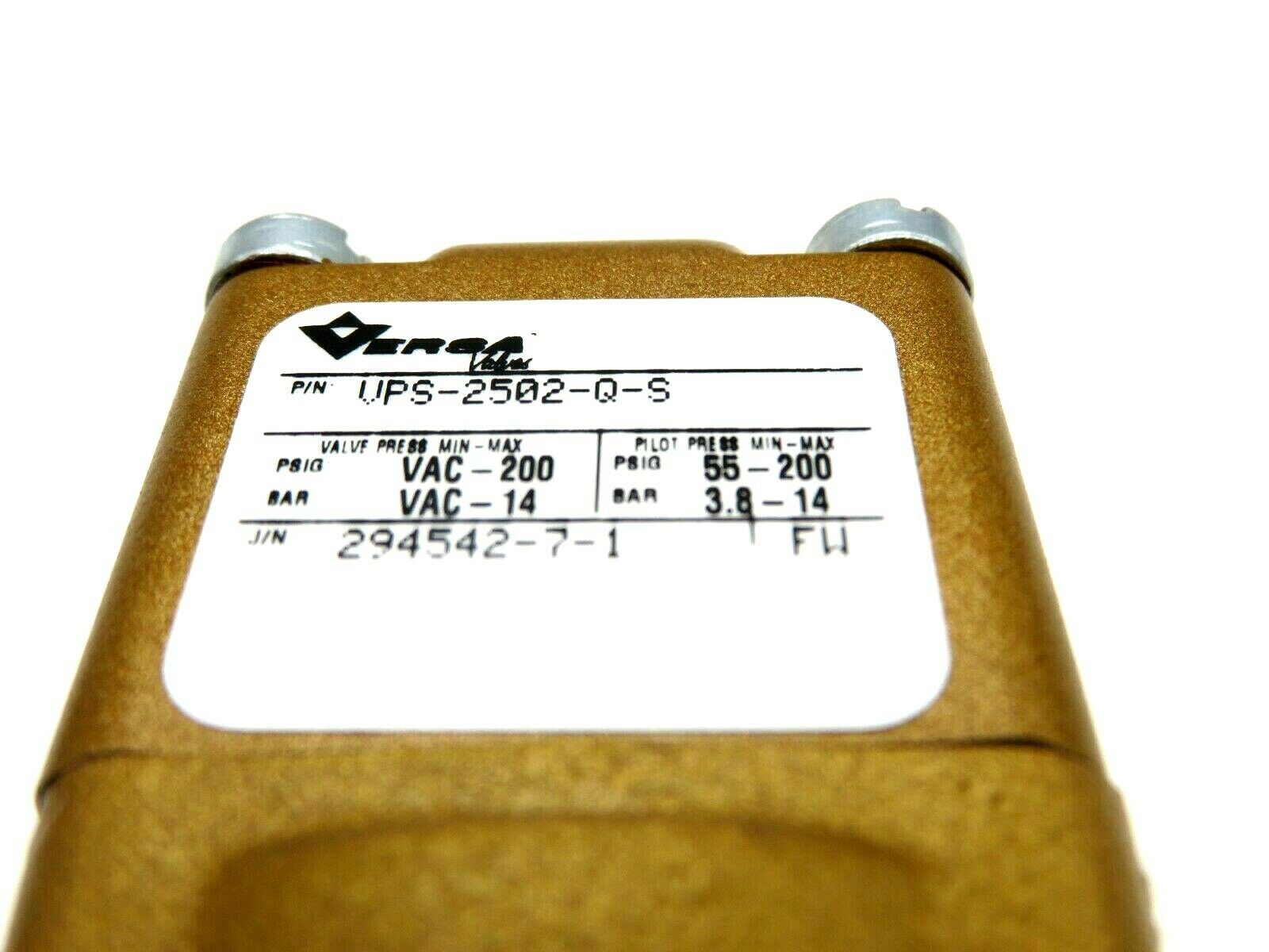 NEW VERSA VPS-2502-Q-S TWO-WAY VALVE VPS2502QS - SB Industrial Supply, Inc.