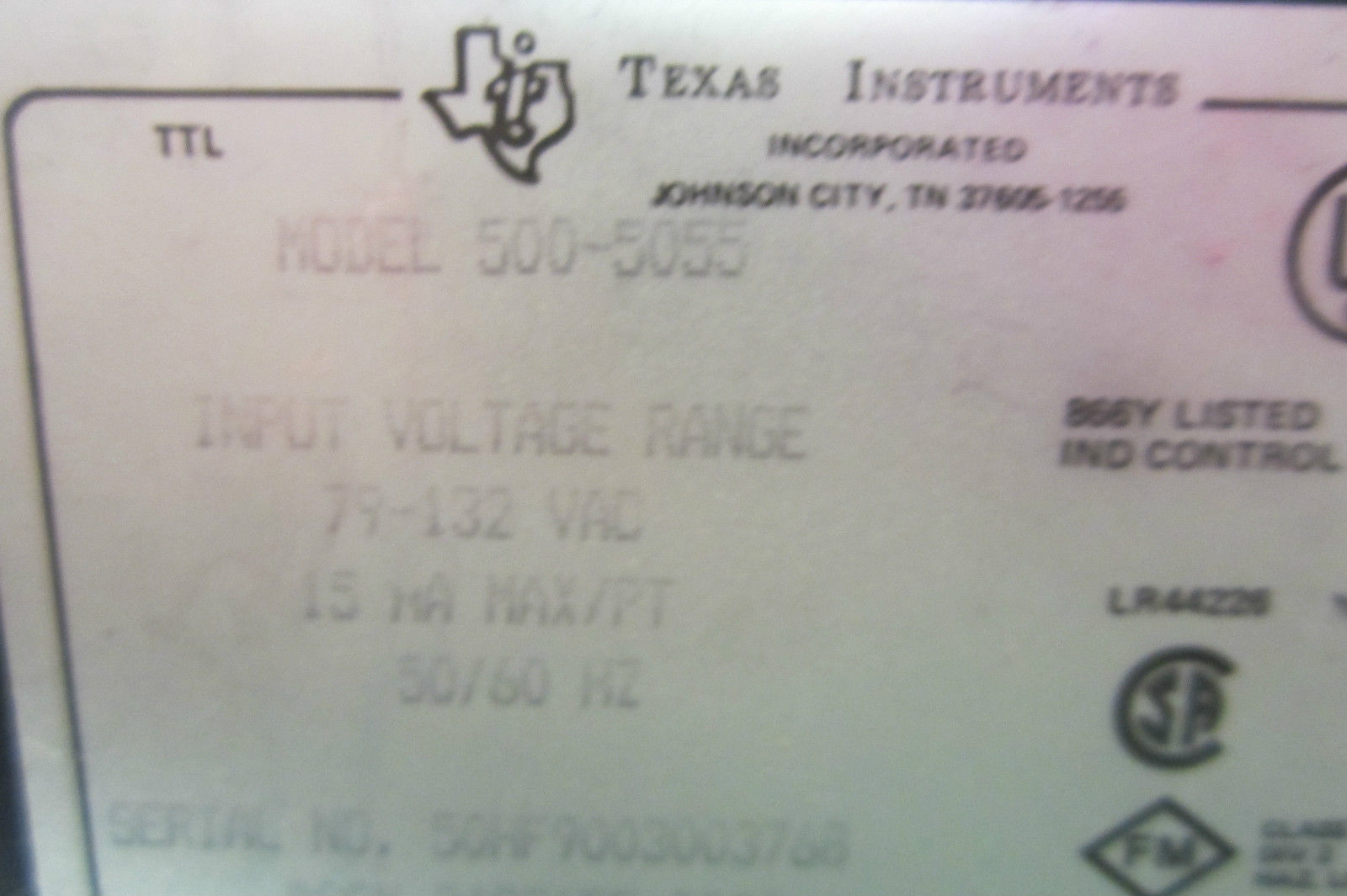 TEXAS INSTRUMENTS 500-5055 INPUT MODULE 5005055 - SB Industrial Supply ...