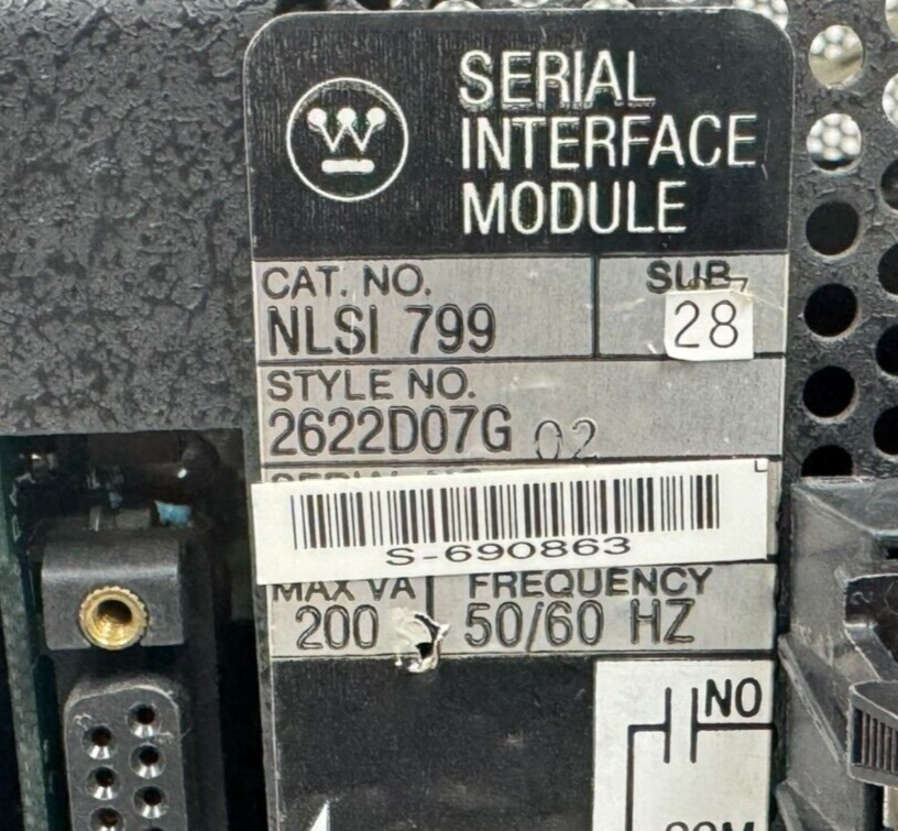 USED WESTINGHOUSE NLSI-799 SERIAL INTERFACE 2622D07-G02 NLSI799 ...