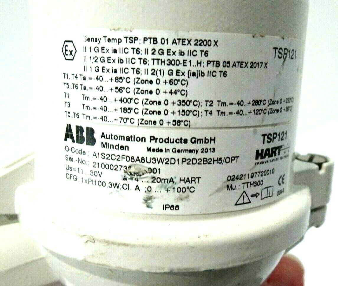 NEW ABB A1S2C2F08A8U3W2D1P2D2B2H5/OPT TEMPERATURE TRANSMITTER TSP121 ...