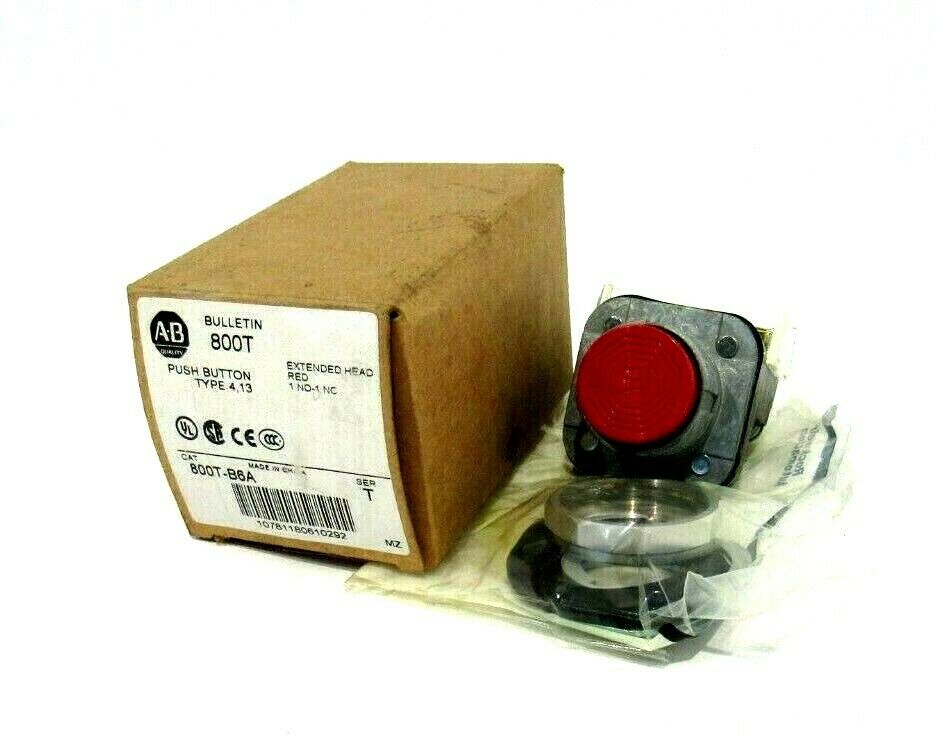 NEW ALLEN BRADLEY 800T-B6A PUSH BUTTON SER.T 800TB6A - SB Industrial ...