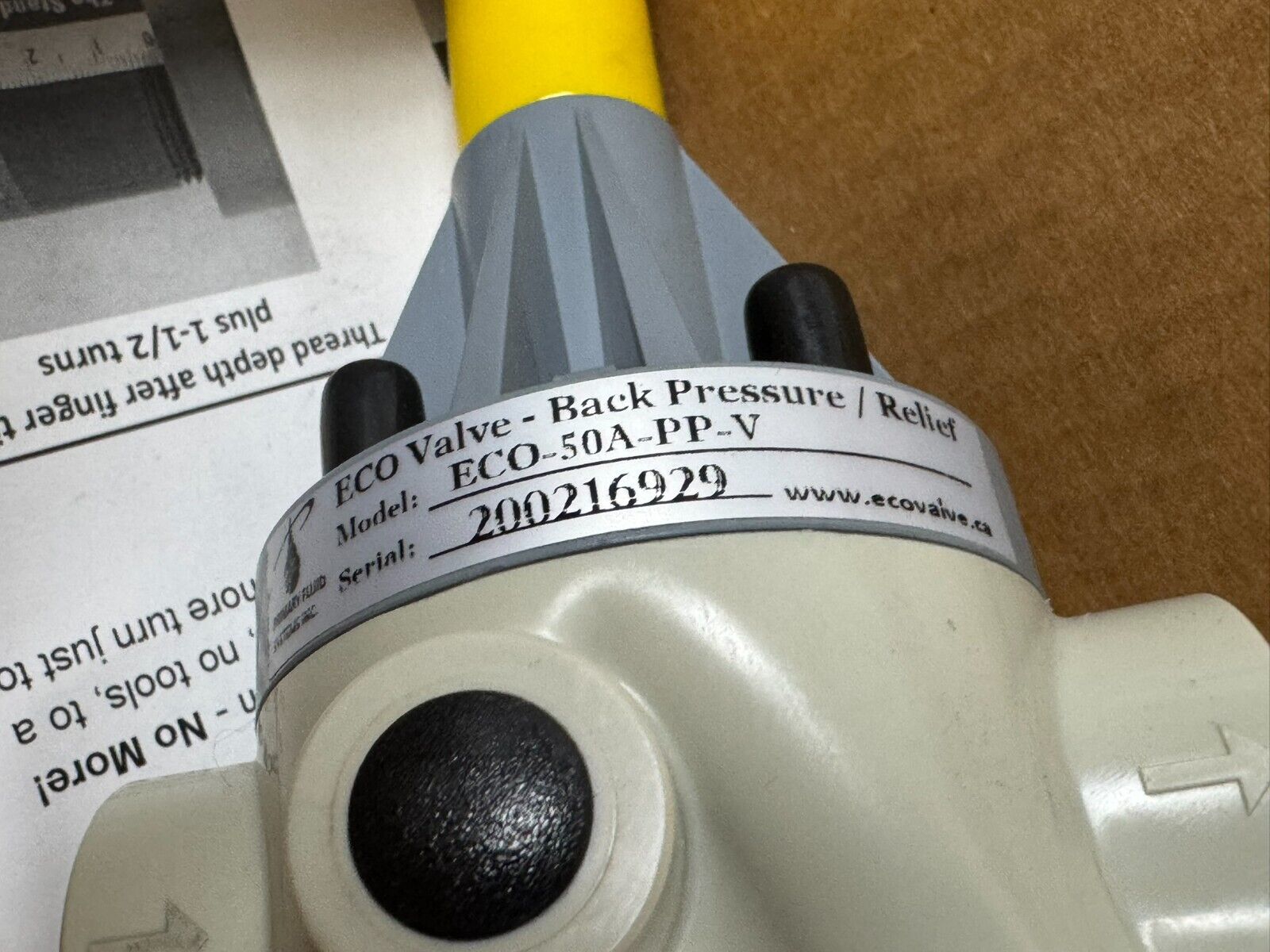 NEW ECO VALVE ECO-50A-PP-V PRESSURE RELIEF VALVE 1/4" DN15 THREADED ...