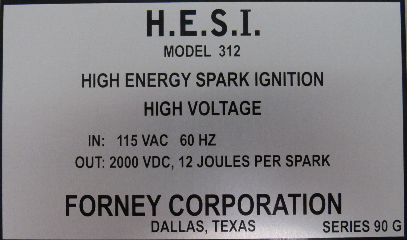 NEW FORNEY 312 HIGH ENERGY SPARK IGNITION SERIES 90 - SB Industrial ...