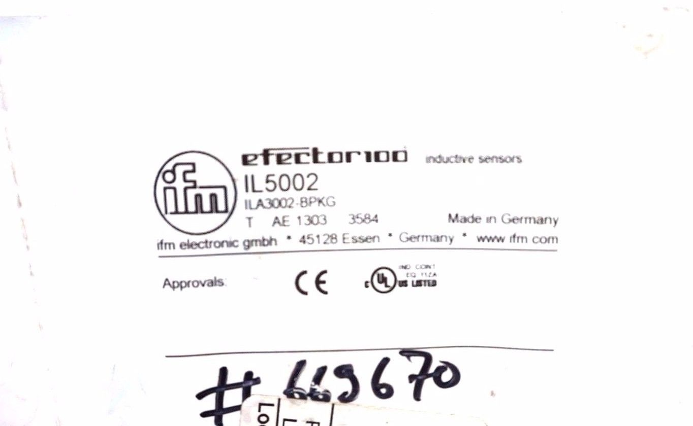 NEW IFM EFECTOR ILA3002-BPKG PROXIMITY SENSOR IL5002 - SB Industrial Supply, Inc.