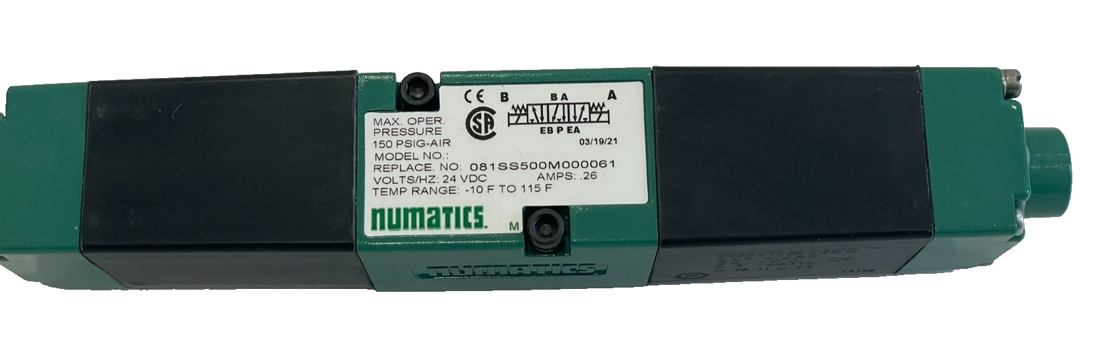 NEW NUMATICS 081SS500M000061 SOLENOID VALVE - SB Industrial Supply, Inc.