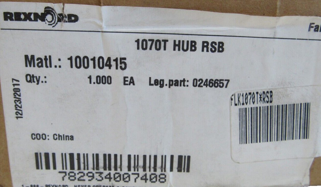 NEW REXNORD 0246657 GRID COUPLING HUB 1070T-HUB-RSB 10010415 - SB ...