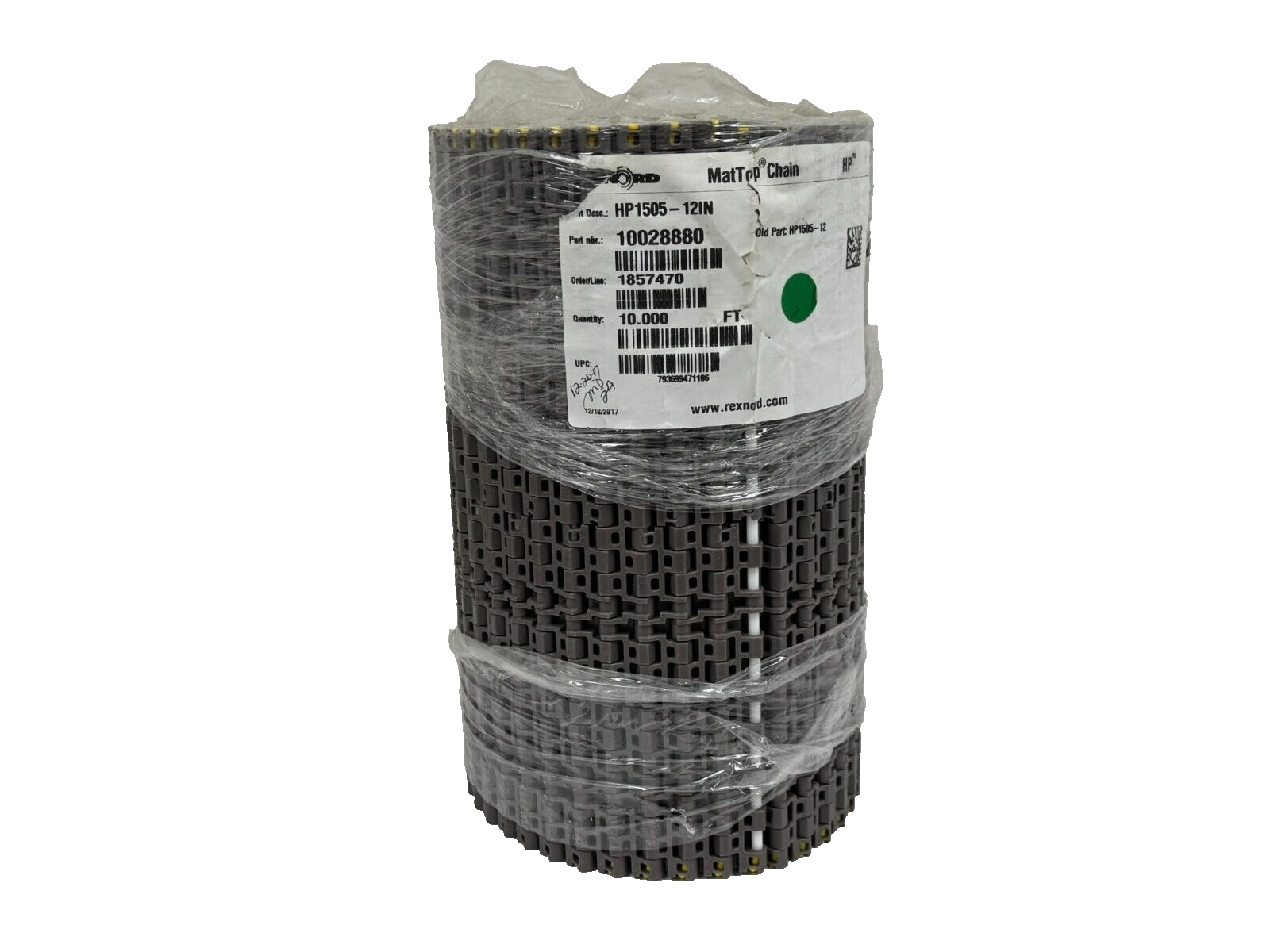 NEW REXNORD HP1505-12IN MAT TOP CHAIN 10028880 10FT HP1505-12 - SB ...