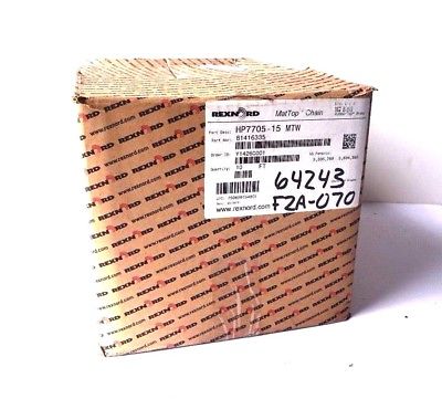 NEW REXNORD HP7705-15 MTW MAT TOP CHAIN 10' 81416335 - SB Industrial ...