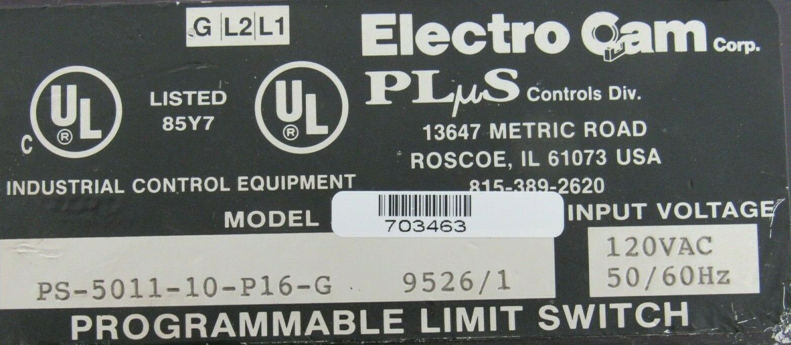 REFURBISHED ELECTRO CAM PS-5011-10-P16-G PROGRAMMABLE LIMIT SWITCH ...