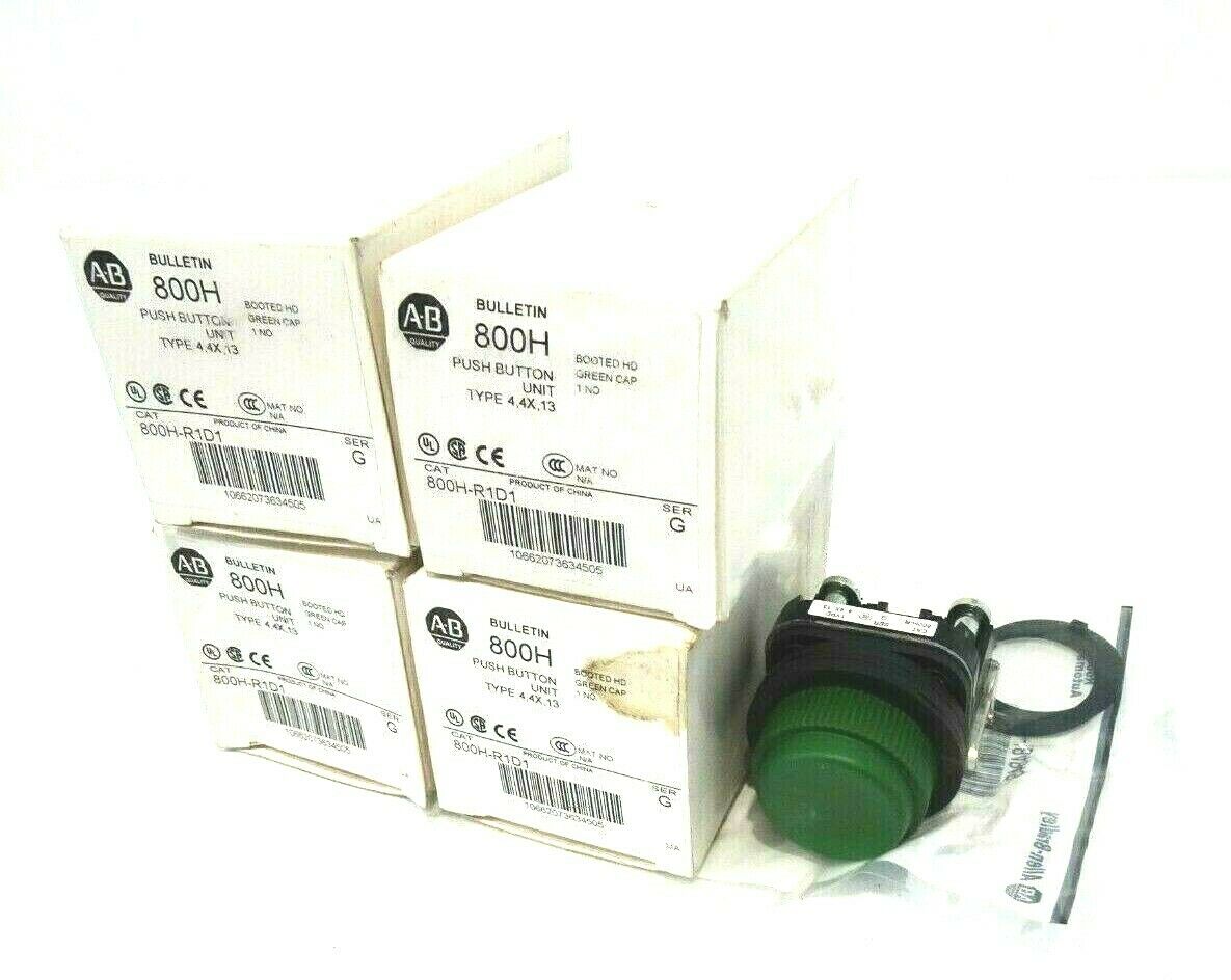 LOT OF 4 NEW ALLEN BRADLEY 800H-R1D1 PUSH BUTTON UNIT SER.G 800HR1D1 ...