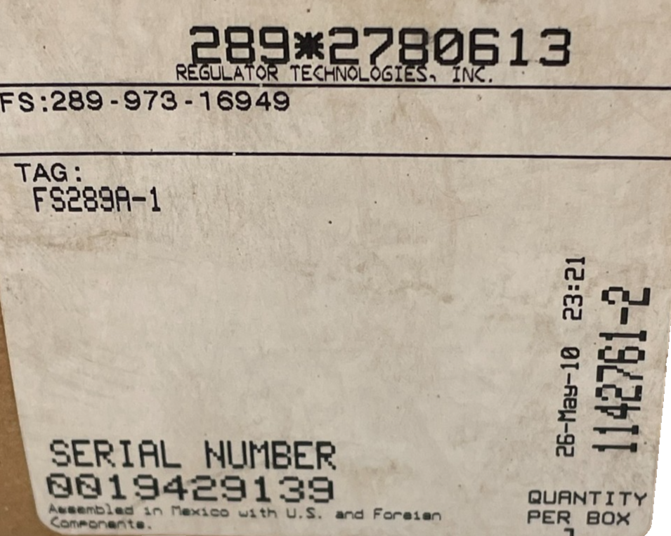 NEW EMERSON 289A-1 VALVE PRESSURE 289A1 - SB Industrial Supply, Inc.