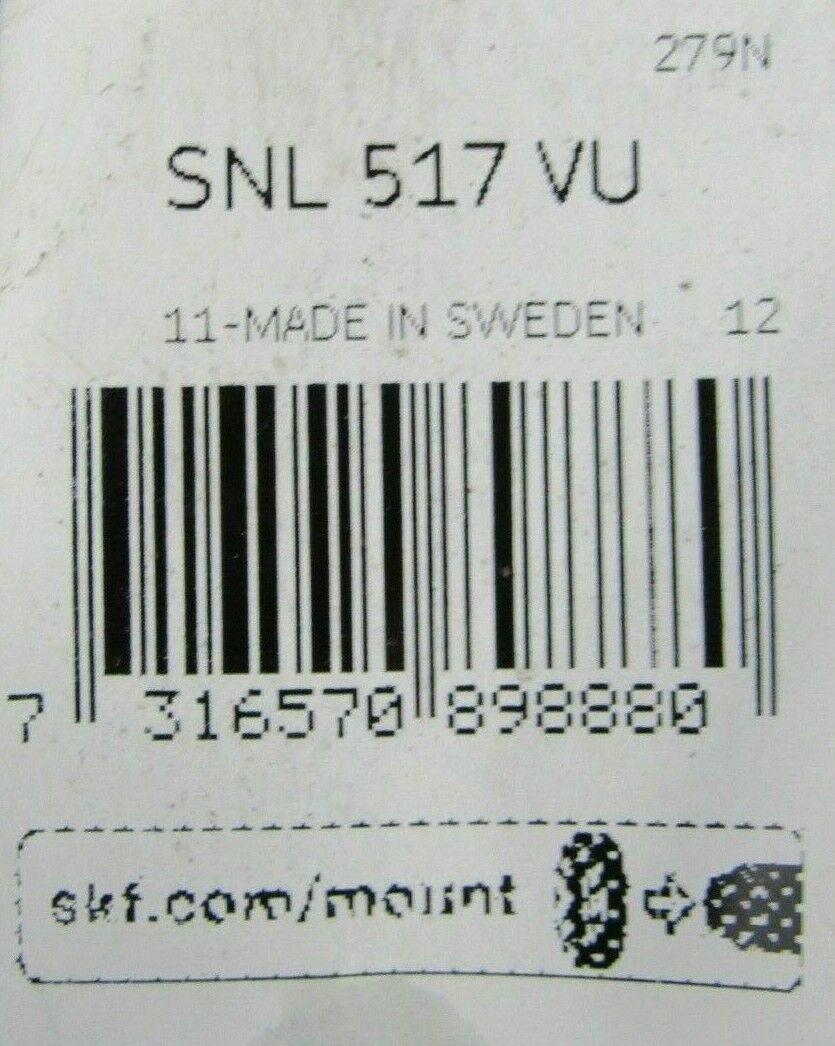 NEW SKF SNL-517-VU PILLOW BLOCK HOUSING SNL517VU - SB Industrial Supply ...
