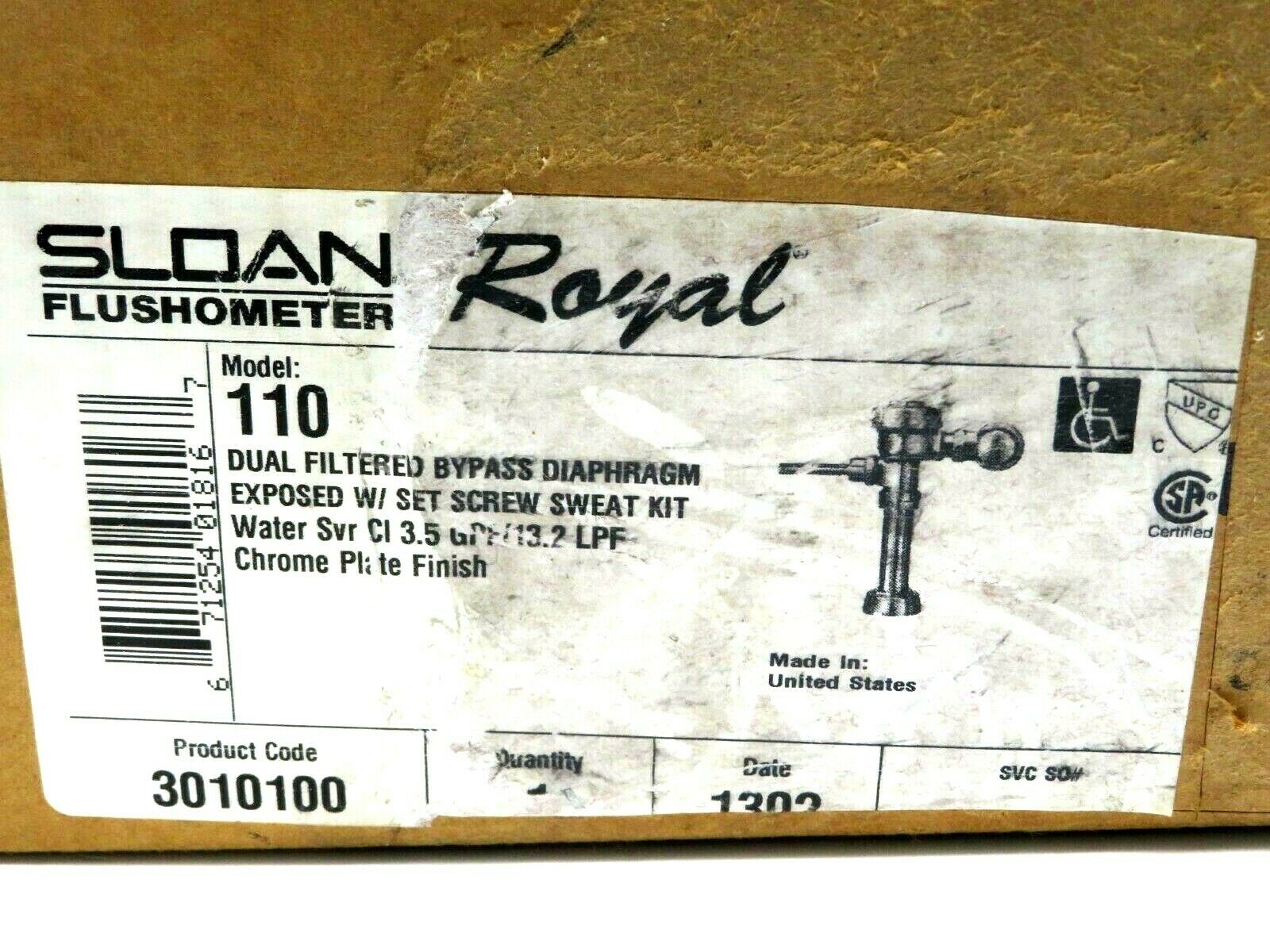 NEW SLOAN ROYAL-110 FLUSHOMETER ROYAL110 - SB Industrial Supply, Inc.