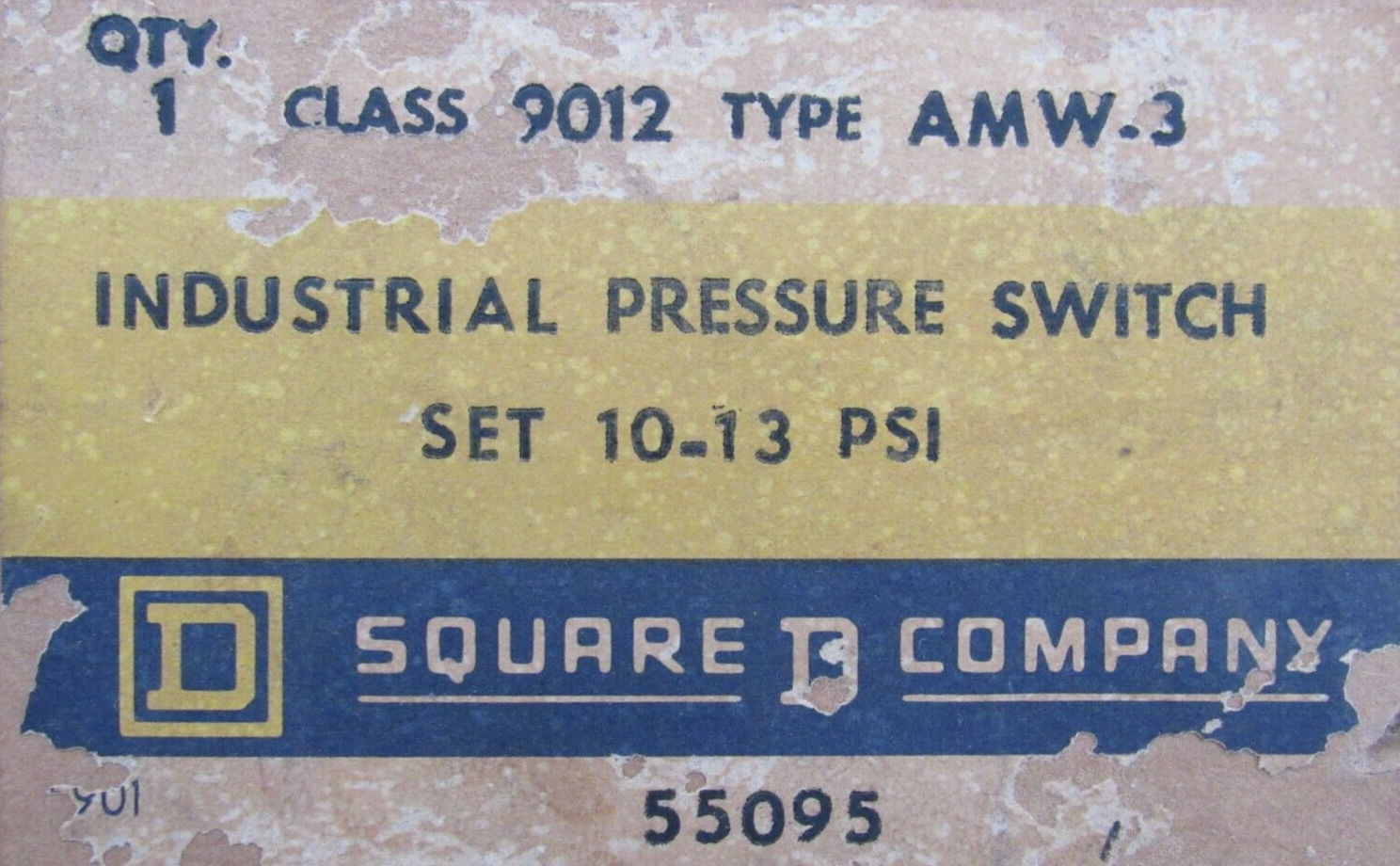 NEW SQUARE D 9012-AMW3 PRESSURE SWITCH 10-13PSI 9012AMW3 - SB ...
