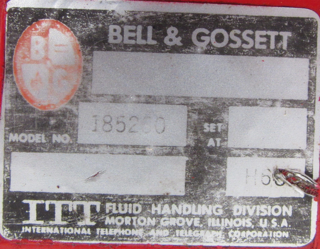 REFURBISHED BELL & GOSSETT 172543 PUMP 3/4HP 185260 - SB Industrial ...