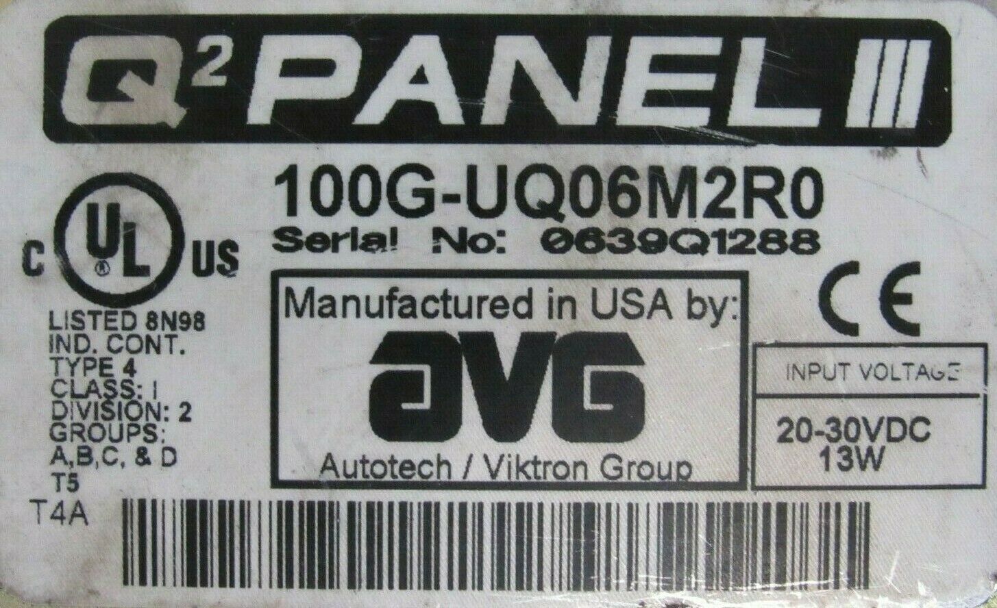 REFURBISHED UTICOR 100G-UQ06M2R0 Q2 PANEL III OPERATOR INTERFACE ...