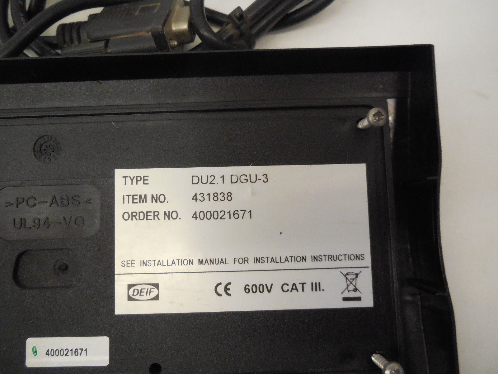 DEIF DU2.1DGU-3 DELOMATIC 4 DISPLAY UNIT 431838 DU21DGU3 - SB ...