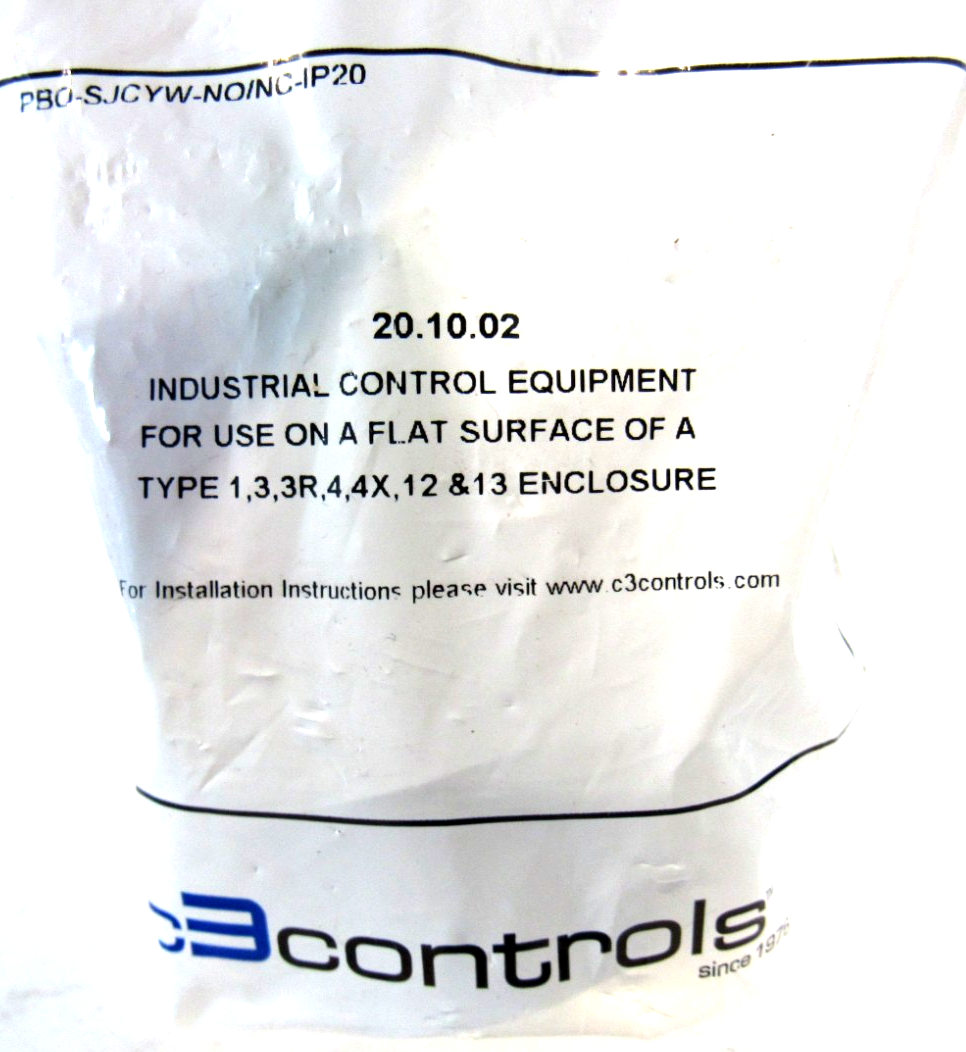 NEW C3 CONTROLS PRO-SJCYW-NO/NC-IP20 PUSHBUTTON PROSJCYWNO/NCIP20 - SB ...