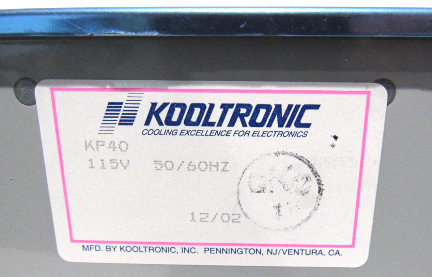 NEW KOOLTRONIC KP40 FAN W/FILTER - SB Industrial Supply, Inc.