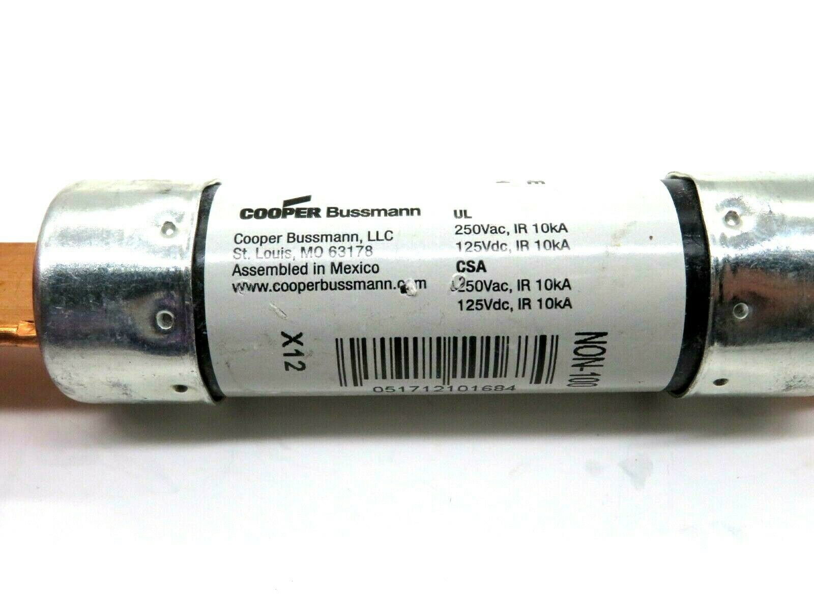 NEW LOT OF 8 BUSSMANN NON-100 CLASS H FUSE NON100 - SB Industrial ...