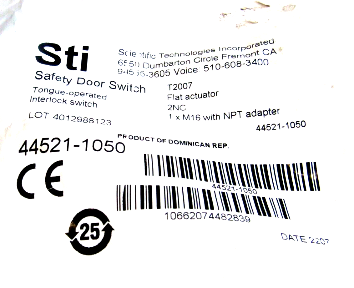 NEW STI 44521-1050 SAFETY DOOR SWITCH 44511050 - SB Industrial Supply, Inc.