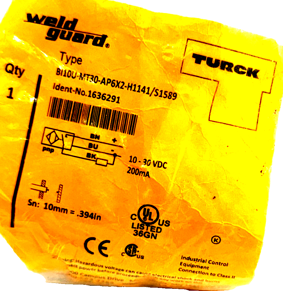 NEW TURCK BI10U-MT30-APA6X2-H1141/S1589 INDUCTIVE SENSOR 1636291 - SB ...