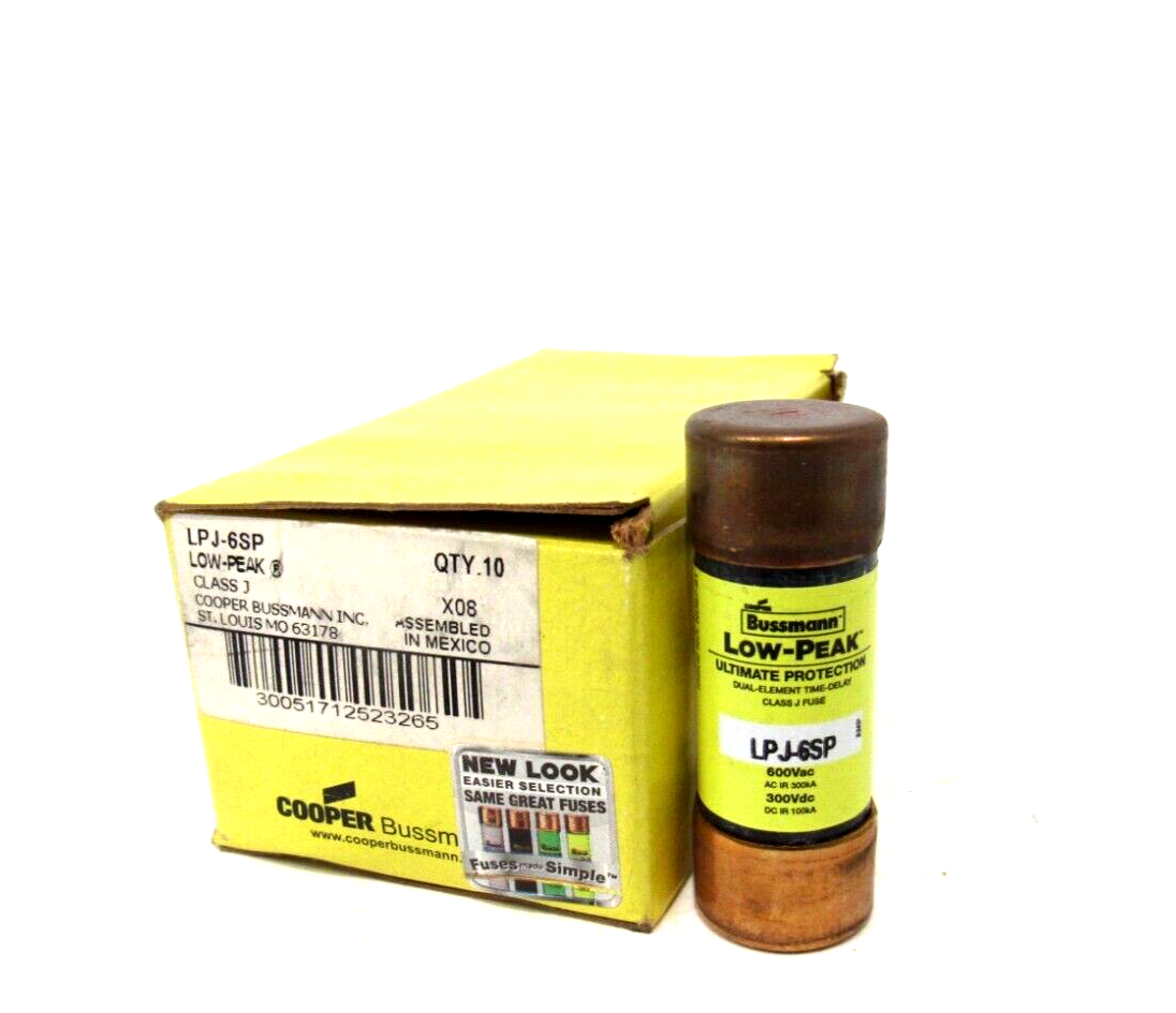 BOX OF 10 NEW BUSSMANN LPJ-6SP FUSES LPJ6SP - SB Industrial Supply, Inc.