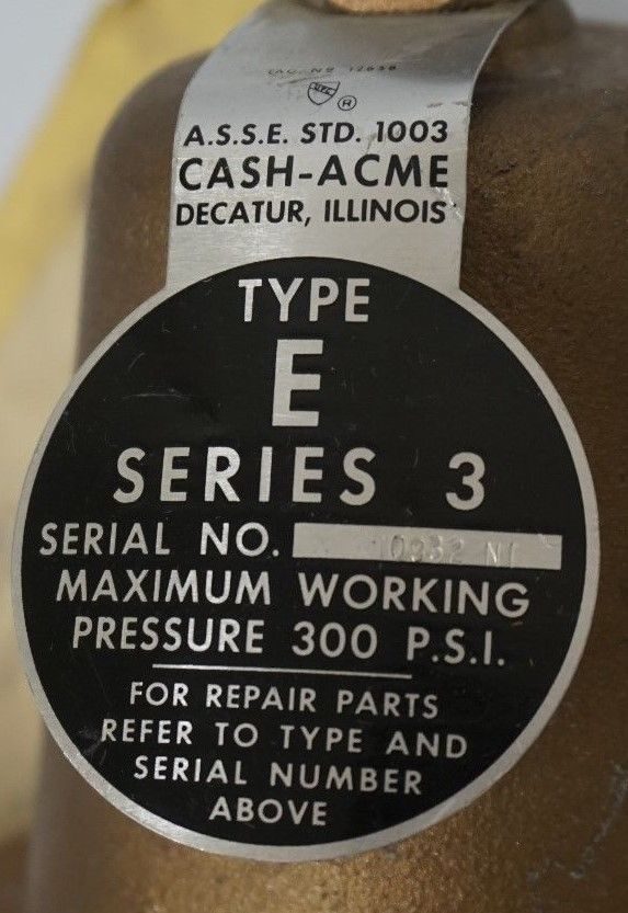 NEW CASH ACME TYPE E SERIES 3 REGULATOR – SB Industrial Supply, Inc.