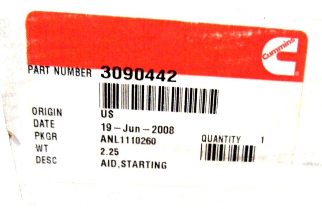 NEW CUMMINS 3090442 STARTING AID - SB Industrial Supply, Inc.