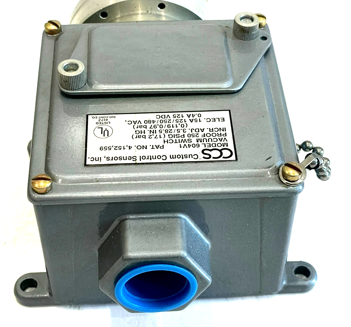 NEW CUSTOM CONTROL SENSORS 604V1 VACUUM SWITCH - SB Industrial Supply, Inc.