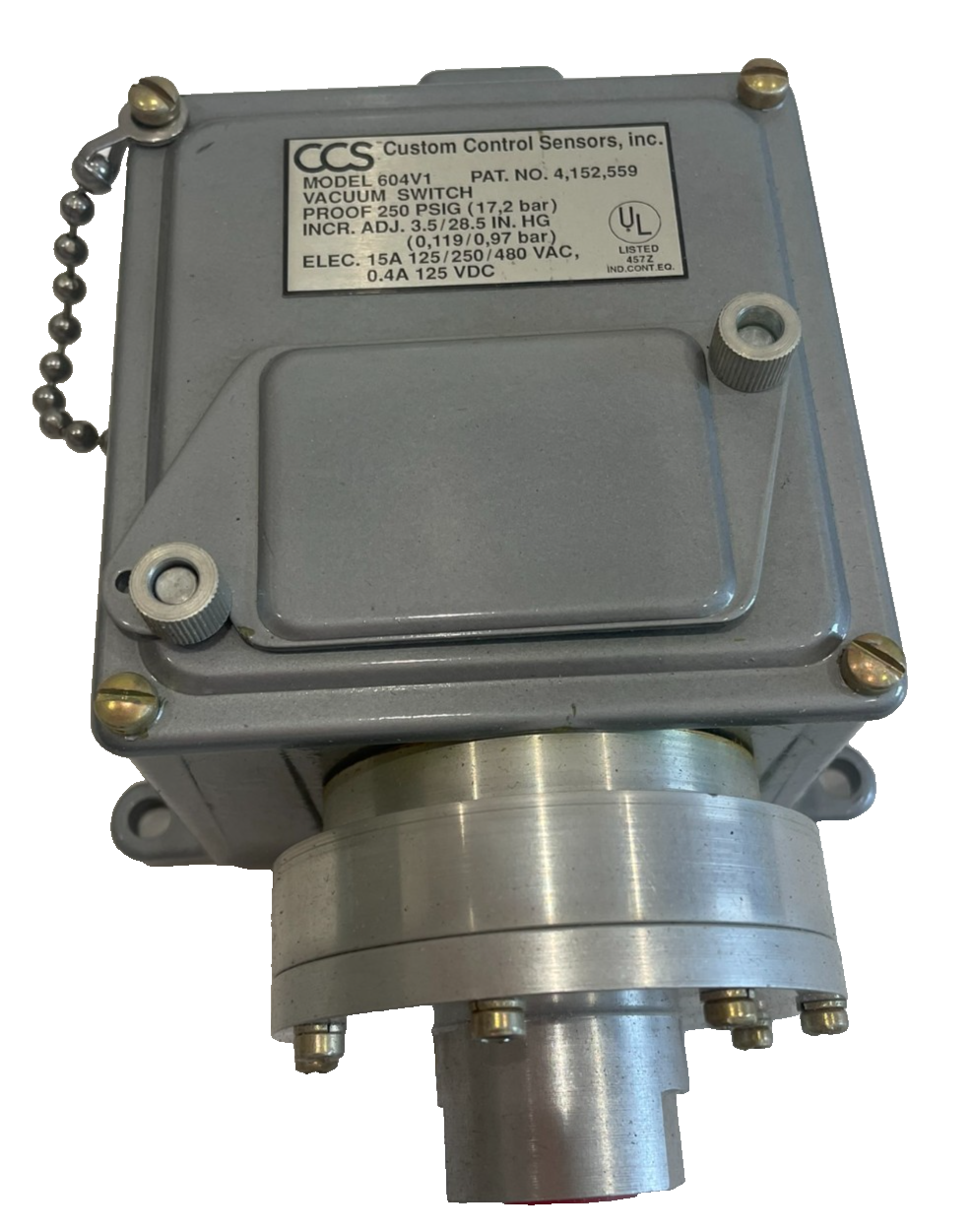 NEW CUSTOM CONTROL SENSORS 604V1 VACUUM SWITCH - SB Industrial Supply, Inc.
