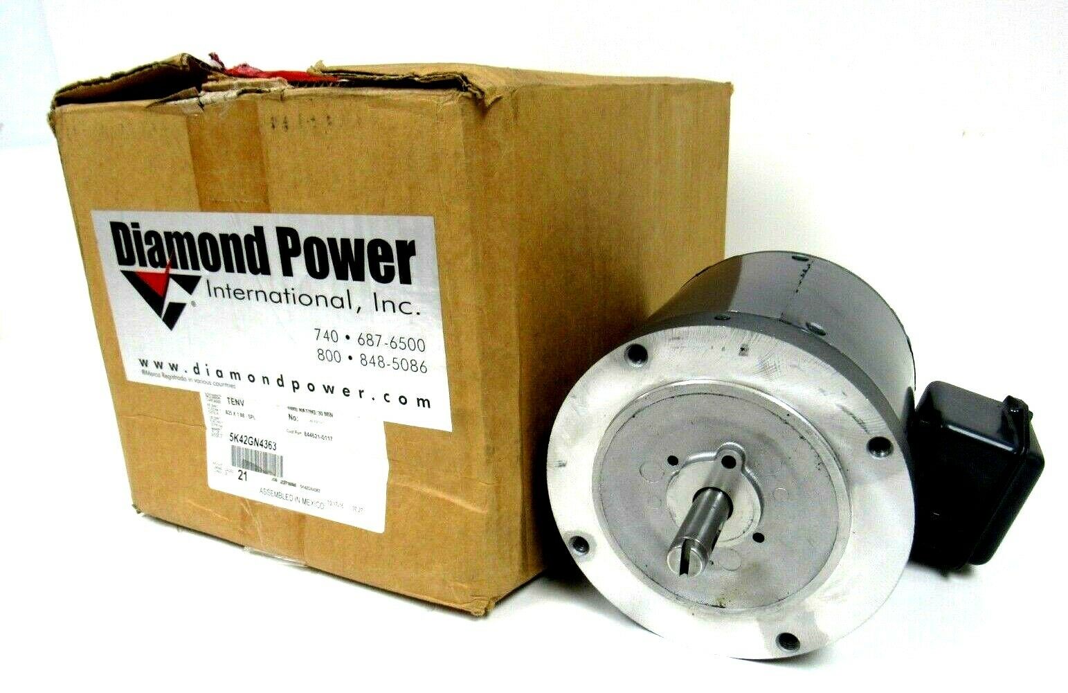 NEW DIAMOND POWER 5K42GN4363 ELECTRIC MOTOR 1/6HP 230/460V 3PH 1725 RPM ...